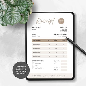Invoice, Receipt & Quote Template Set | Editable in Canva | Custom ...