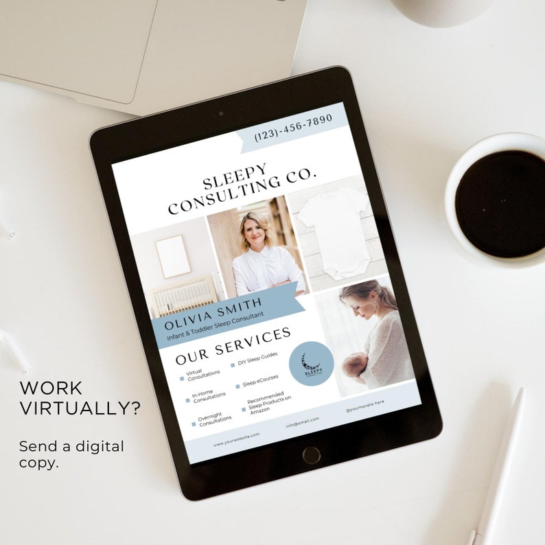 Sleep Consultant Flyer Template, DIY Flyer Template, Editable Marketing ...