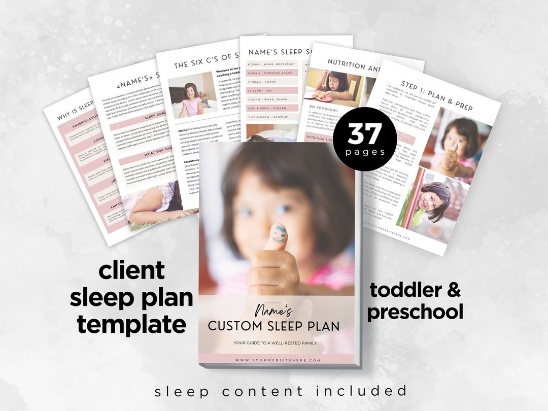 Toddler Preschool Sleep Plan Template, Sleep Consultants, Child Sleep ...
