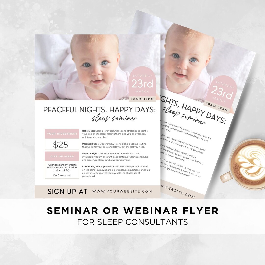 Seminar Flyer Template, Sleep Consultant, DIY Flyer, Event Flyer ...