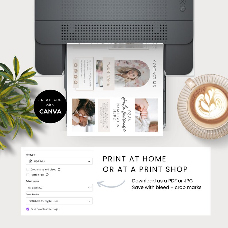 Postpartum Doula Brochure Template, Two Sided Trifold Pamphlet, Doula ...