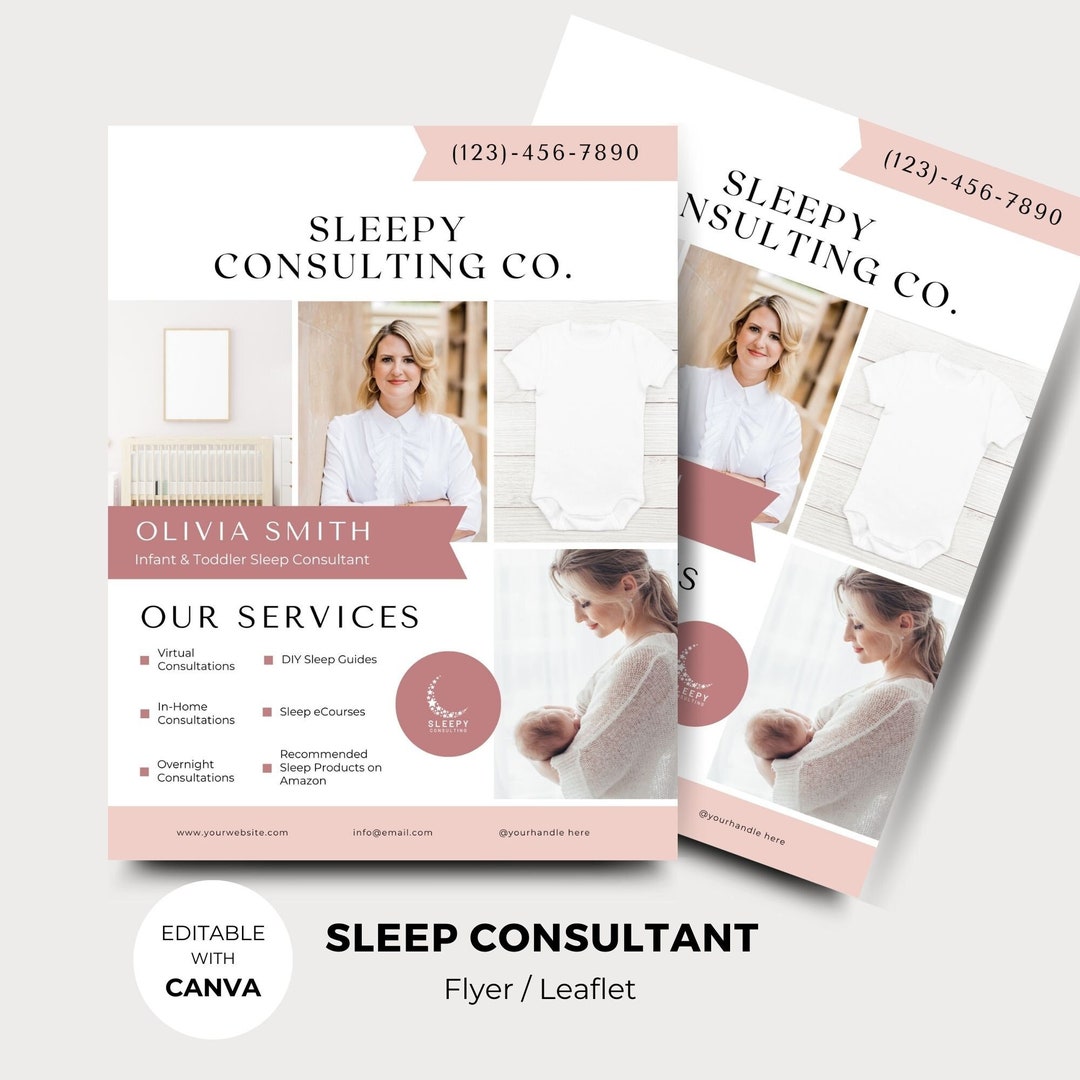 Sleep Consultant Flyer Template, DIY Flyer Template, Editable Marketing ...