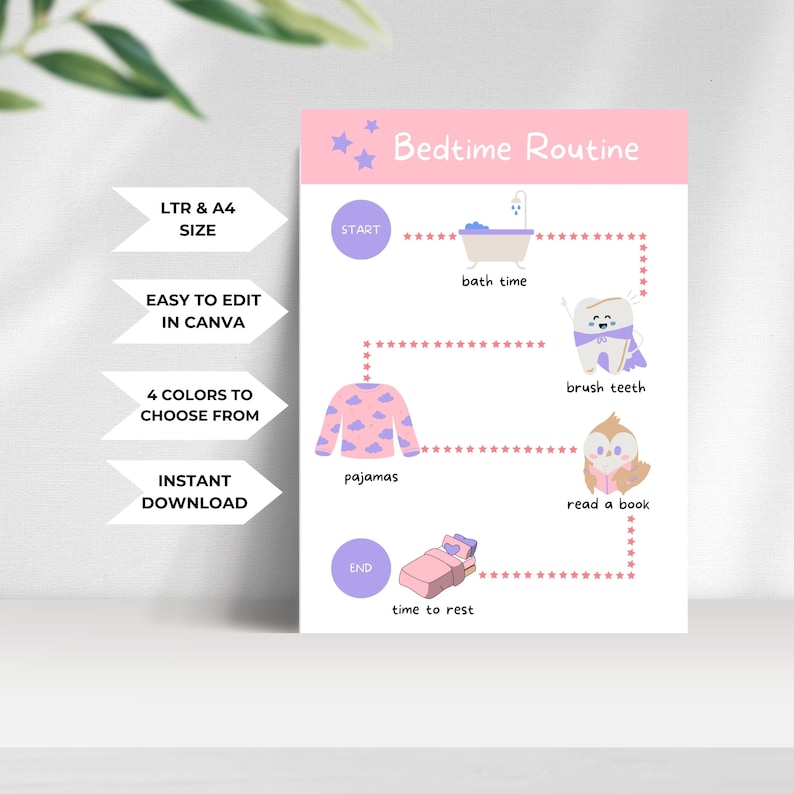 Bed Time Visual Schedule, Nightly Bedtime Checklist, Nighttime Routine ...