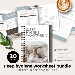Sleep Hygiene Worksheets: Self-care Journal, Habits Tracker (editable ...