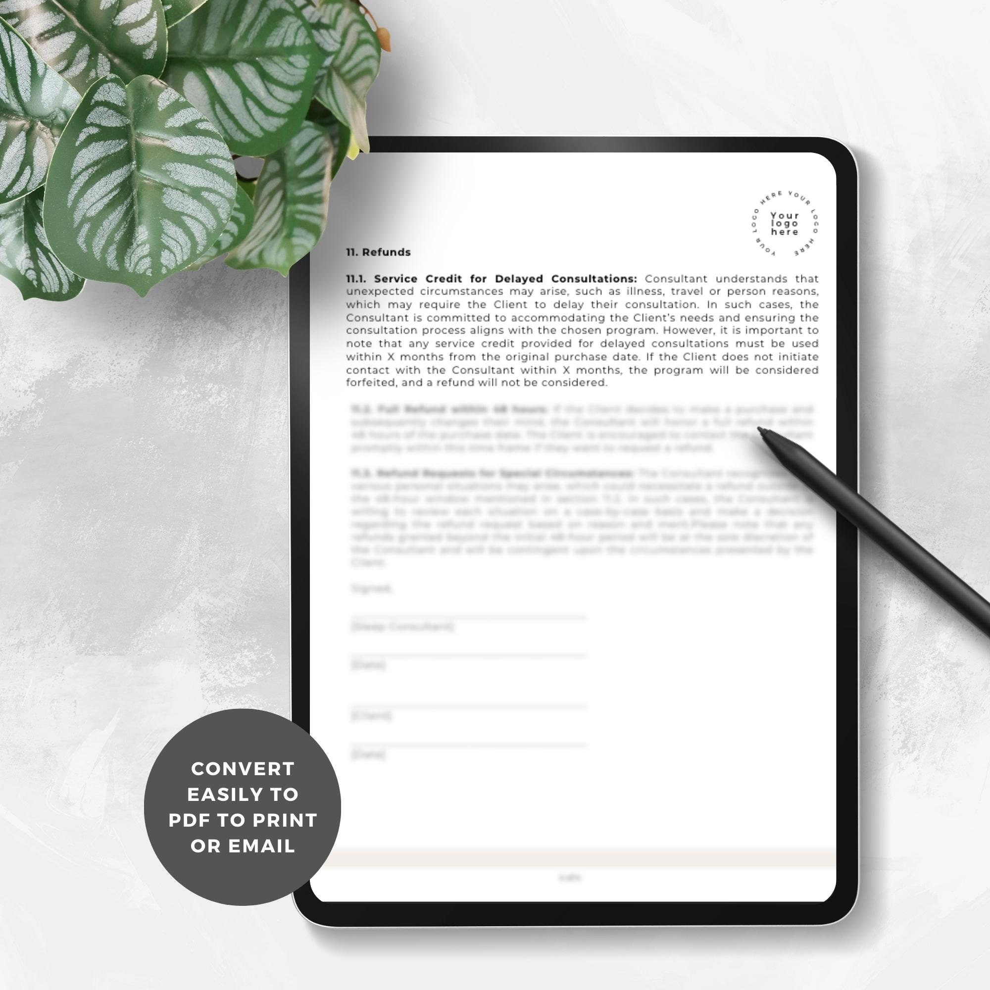 Contract Template | Sleep Consultants | Service Agreement Template ...