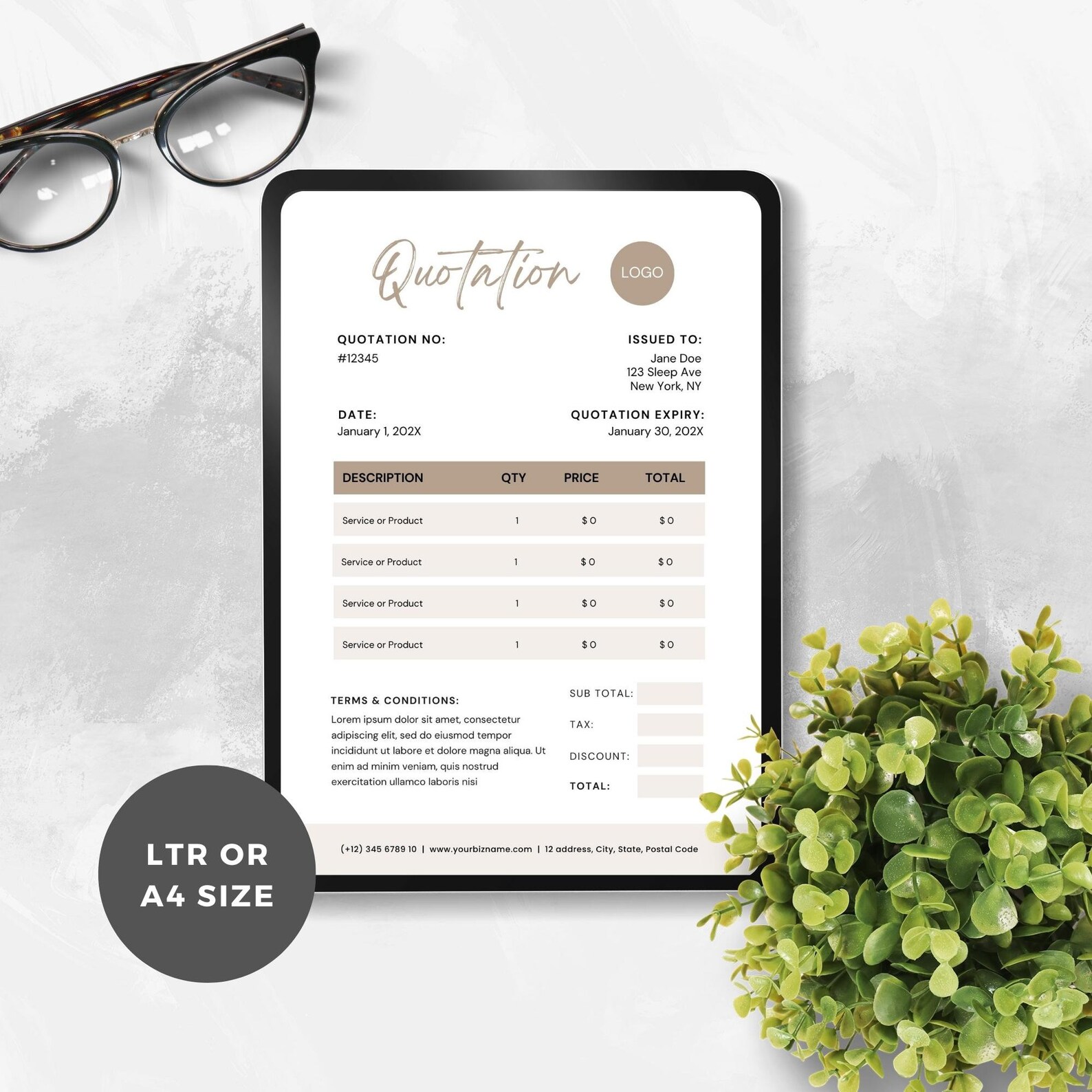 Invoice, Receipt & Quote Template Set | Editable in Canva | Custom ...