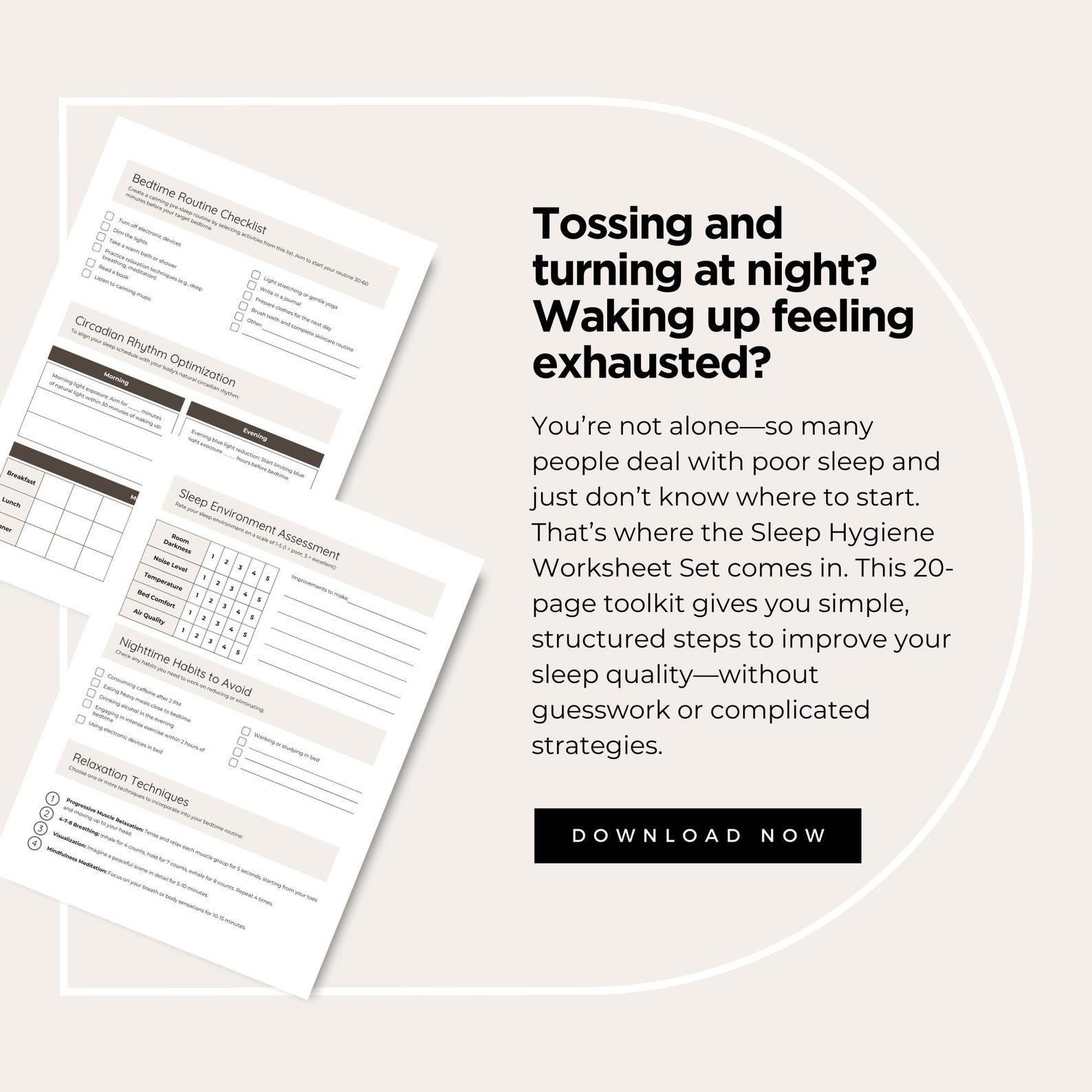 Sleep Hygiene Worksheets: Self-care Journal, Habits Tracker (editable ...