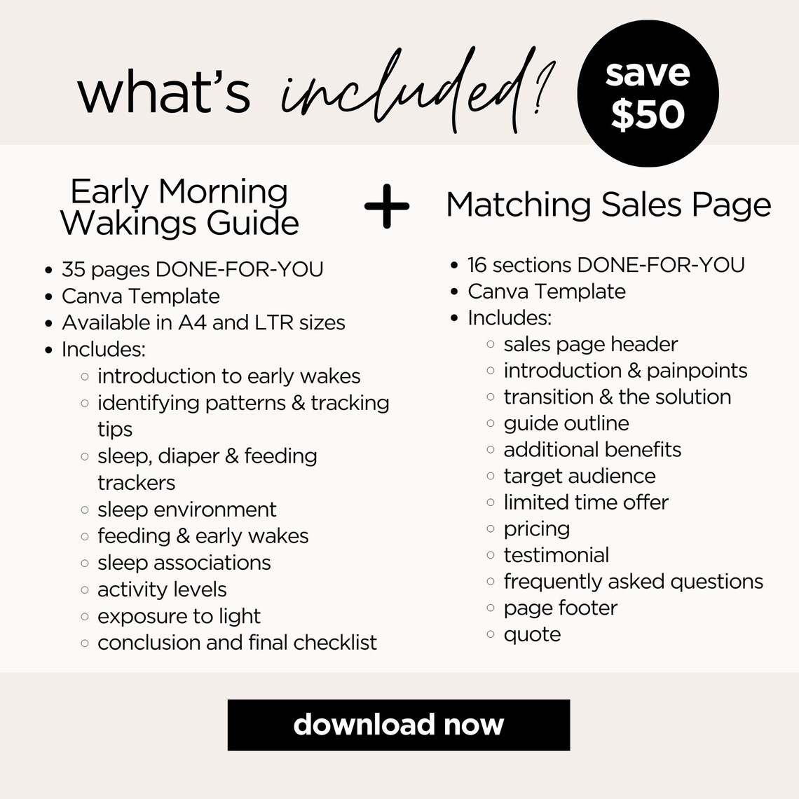 Early Morning Wakings Guide and Sales Page Bundle, Done for You Content ...