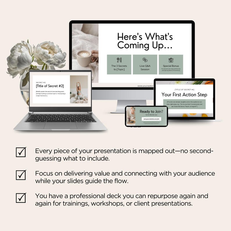 Wellness Slide Deck Template, Canva Presentation for Health Coaches ...