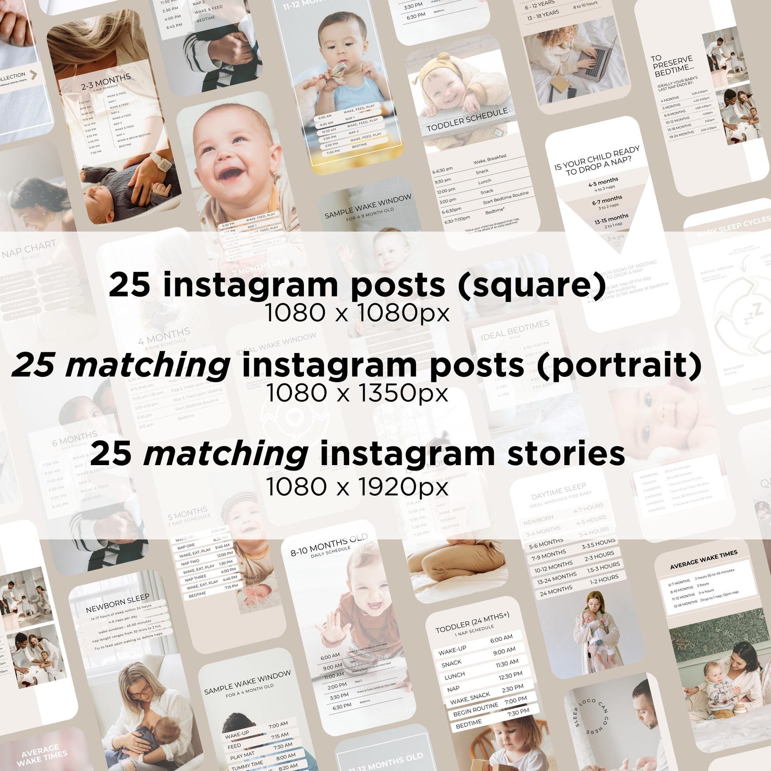 Instagram Templates Baby Sleep Schedule, Sleep Consultant, Social Media ...