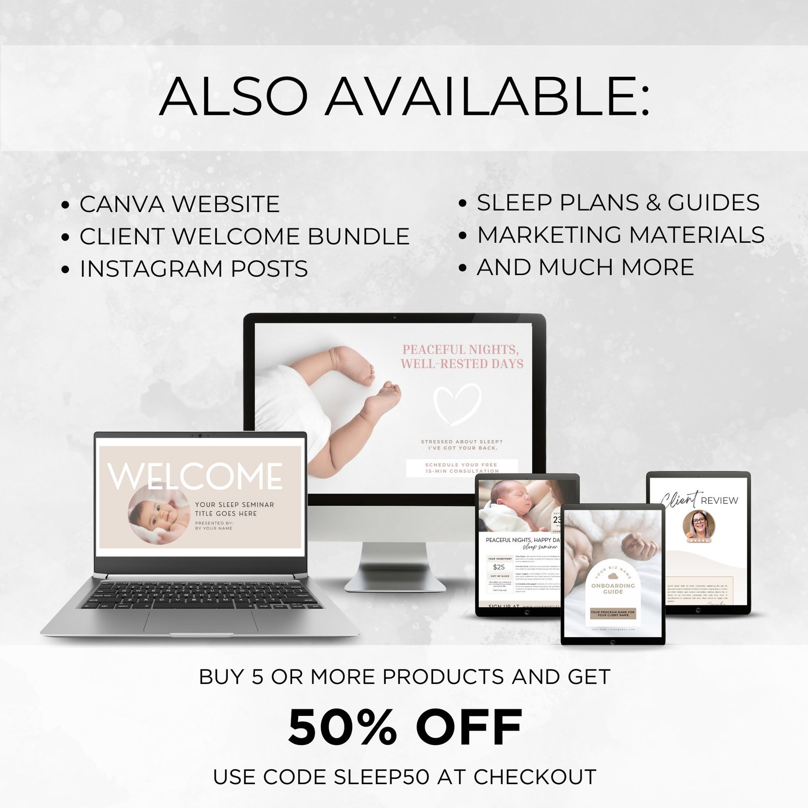 Website Template for Sleep Consultant, Canva Website Template, Sleep ...