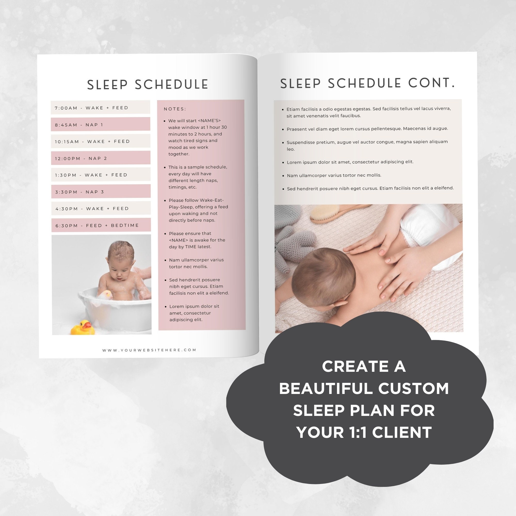 Client Sleep Plan Template, Baby Sleep Plan for Sleep Consultants, Baby ...