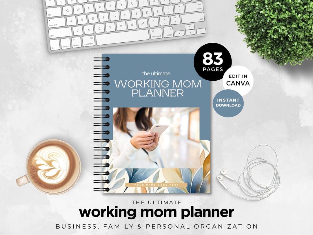 Working Mom Planner, Busy Mom Digital Journal, Family Organizer, Goal ...
