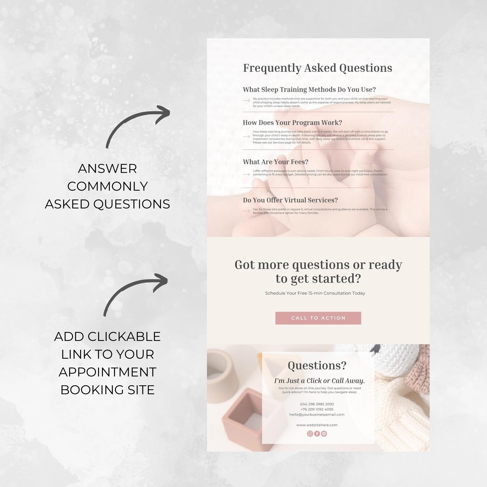 Website Template for Sleep Consultant, Canva Website Template, Sleep ...
