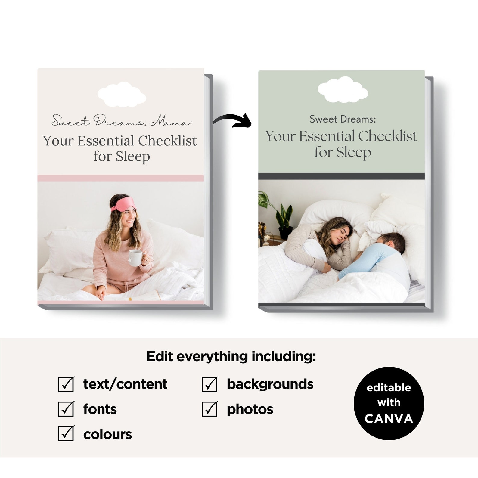 Lead Magnet, Freebie Template, Sleep Hygiene Checklist, Sleep Health ...