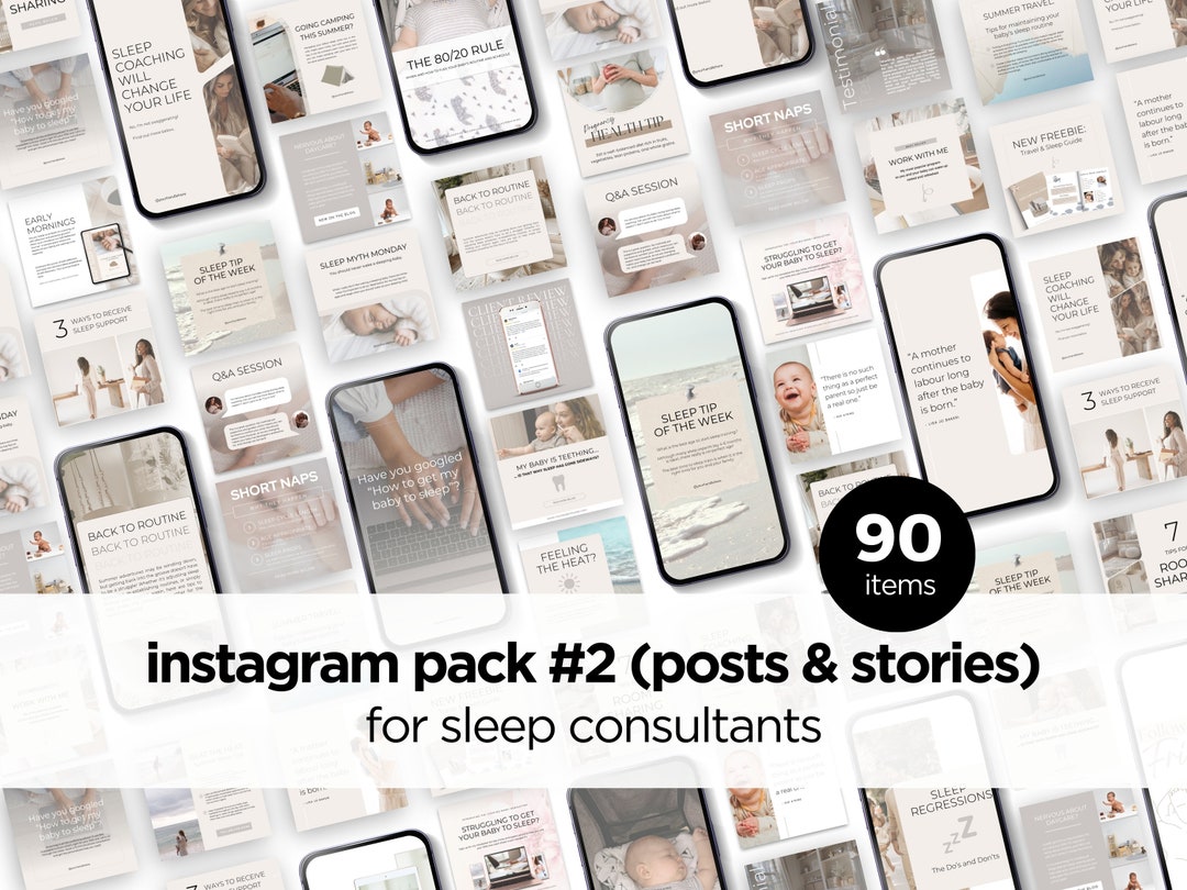 Instagram Templates Pack #2, Sleep Consultant, Social Media Posts ...