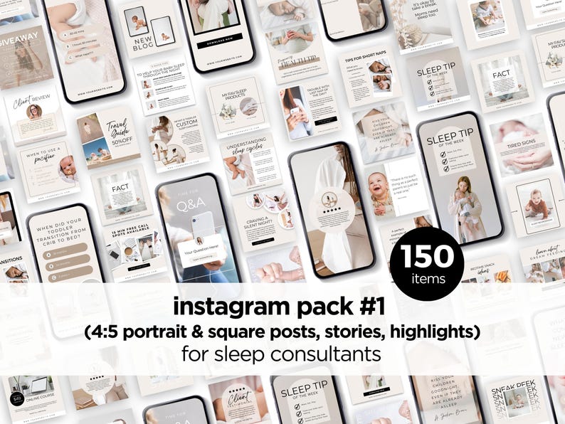 Sleep Consultant Instagram Template Pack #1, Sleep Consultant Social ...