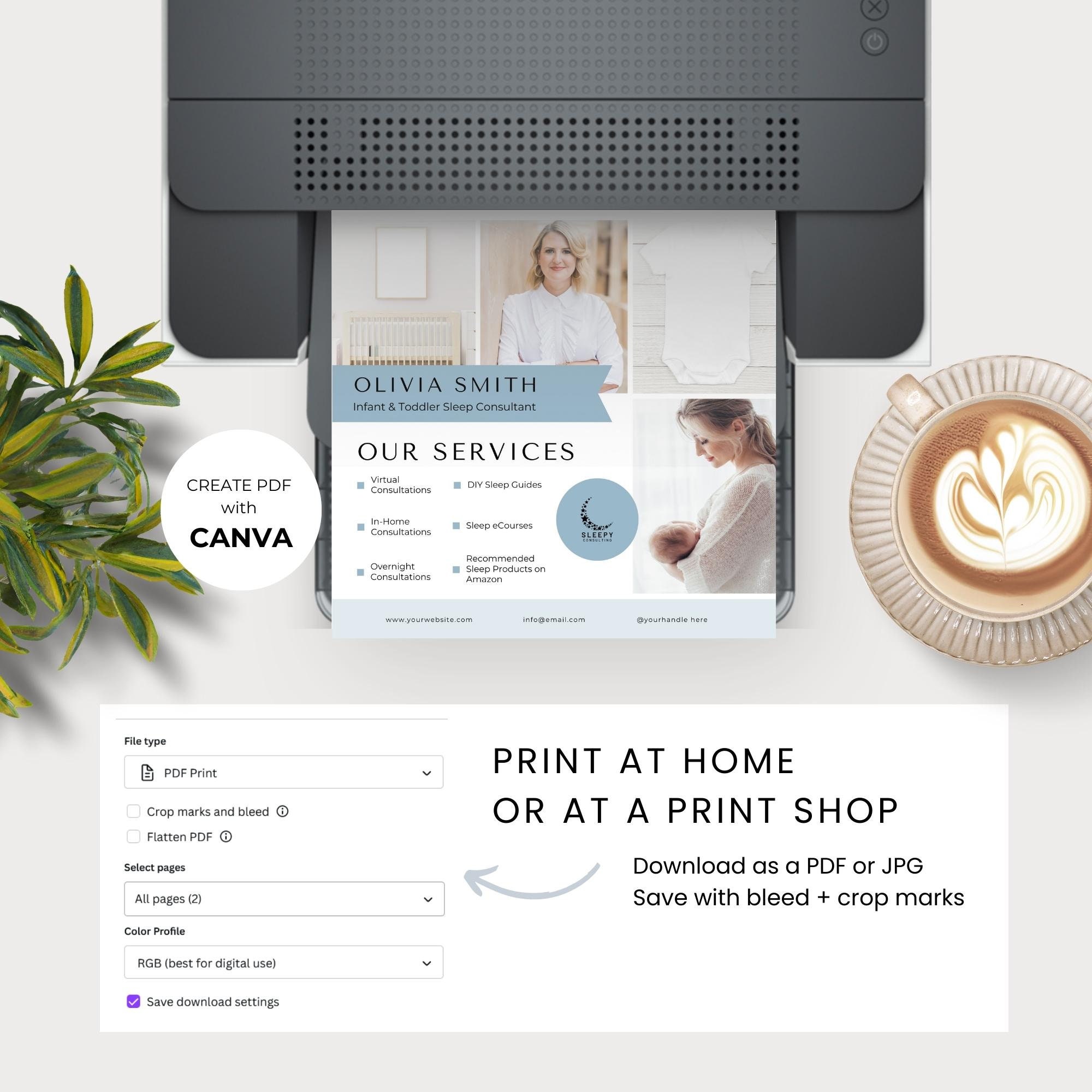 Sleep Consultant Flyer Template, DIY Flyer Template, Editable Marketing ...