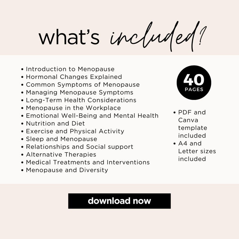 Menopause Guide: Symptom Relief & Hormone Balance (canva Template) - Etsy