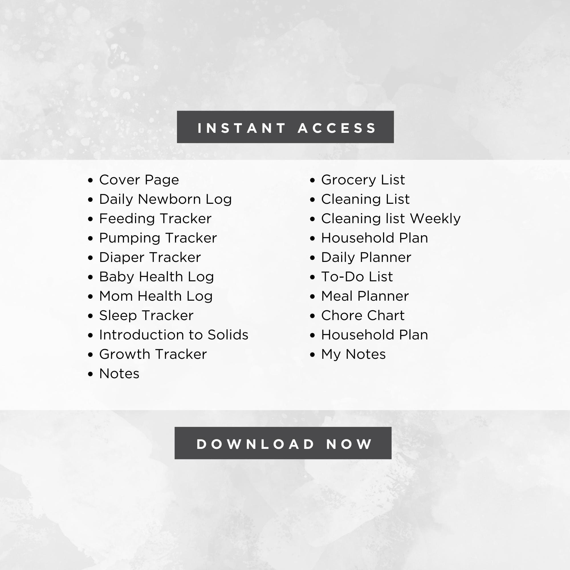 Baby Tracker Bundle, New Mommy Planner, Infant Daily Log Printable ...