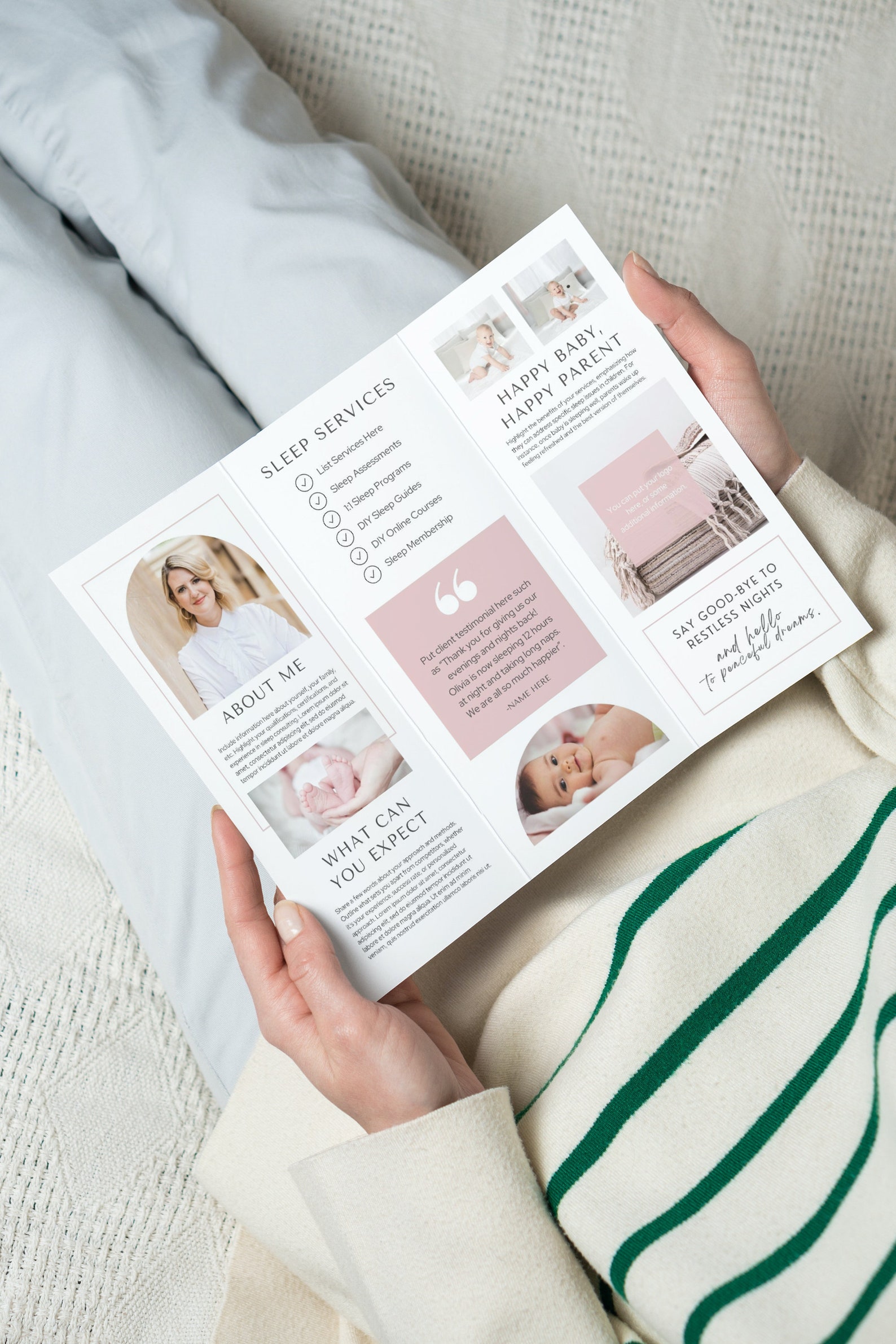 Trifold Brochure Template for Sleep Consultant | Brochure Template ...