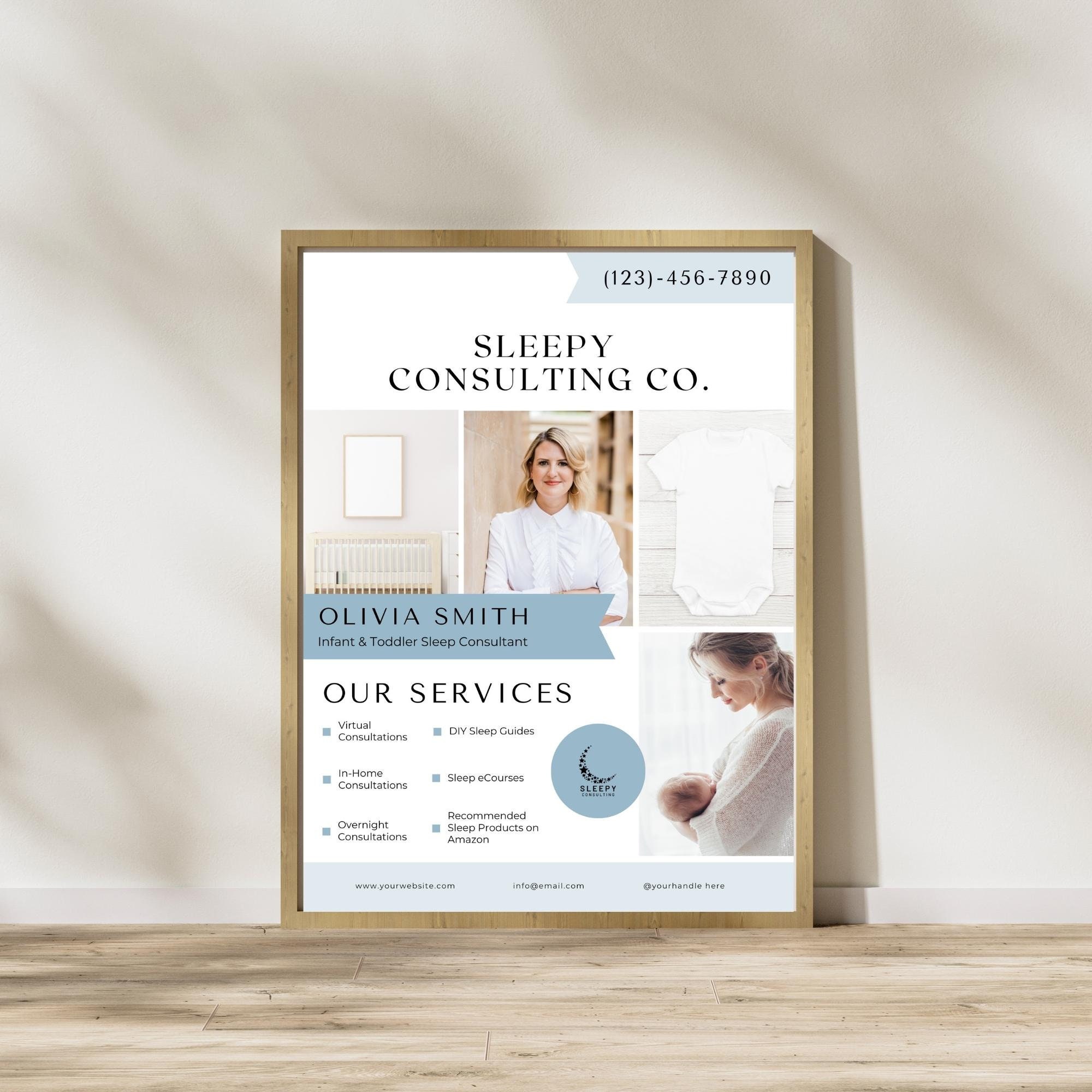Sleep Consultant Flyer Template, DIY Flyer Template, Editable Marketing ...