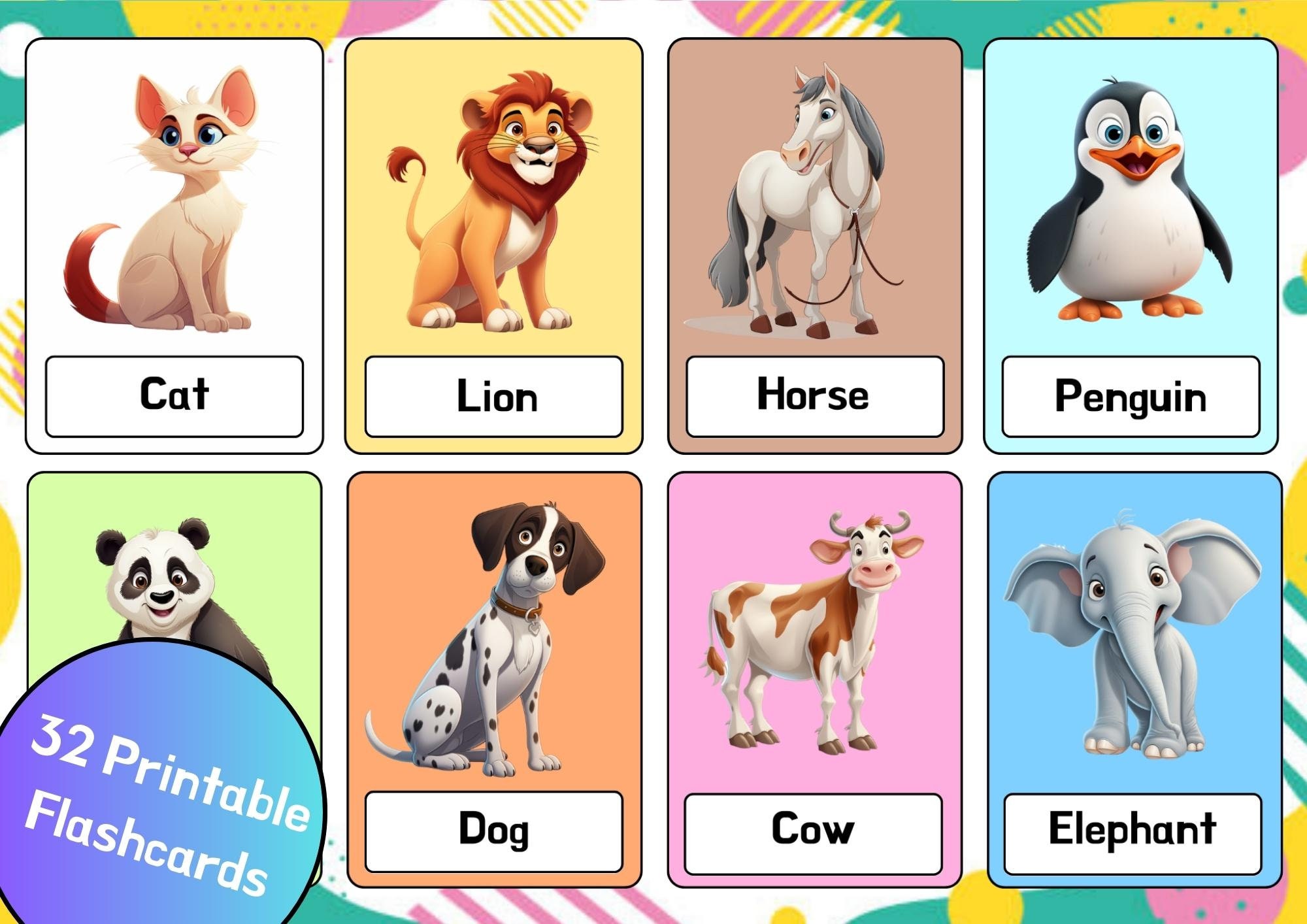 Montessori Animal Names Cards - 32 Printable Flashcards, Digital ...
