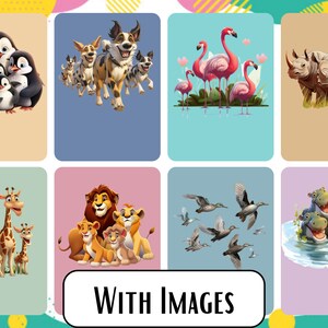16 Animal Group Flashcards | Digital Flashcards for Kids - Etsy