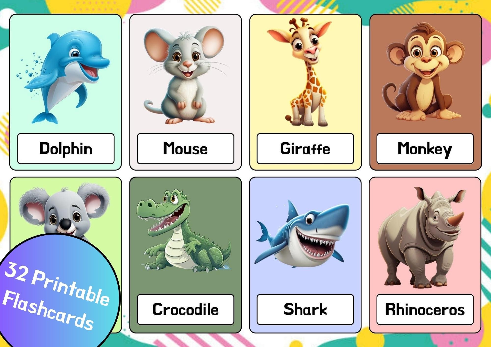 Montessori Animal Names Cards - 32 Printable Flashcards, Digital ...