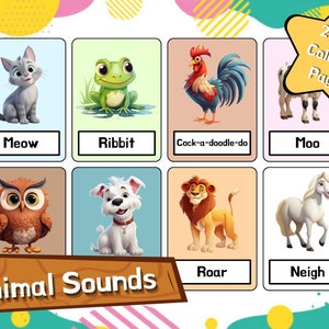Montessori Animal Sounds Flashcards - 16 Printable Digital Cards, Kids ...