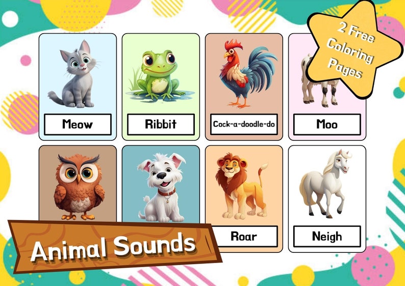 Montessori Animal Sounds Flashcards - 16 Printable Digital Cards, Kids ...