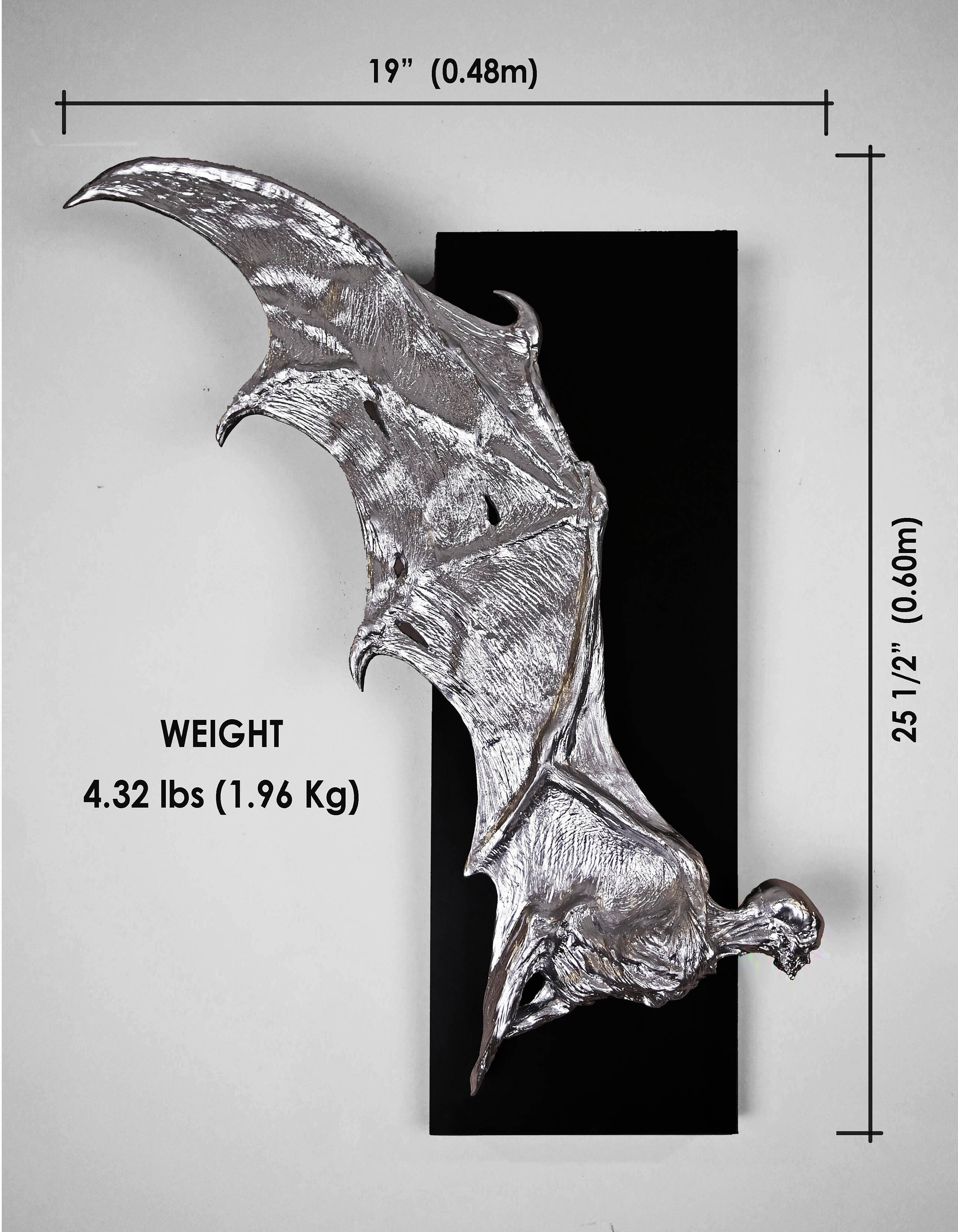 Silver Vampire Resin Sculpture Over Wood 26 Wall Mounted - Etsy