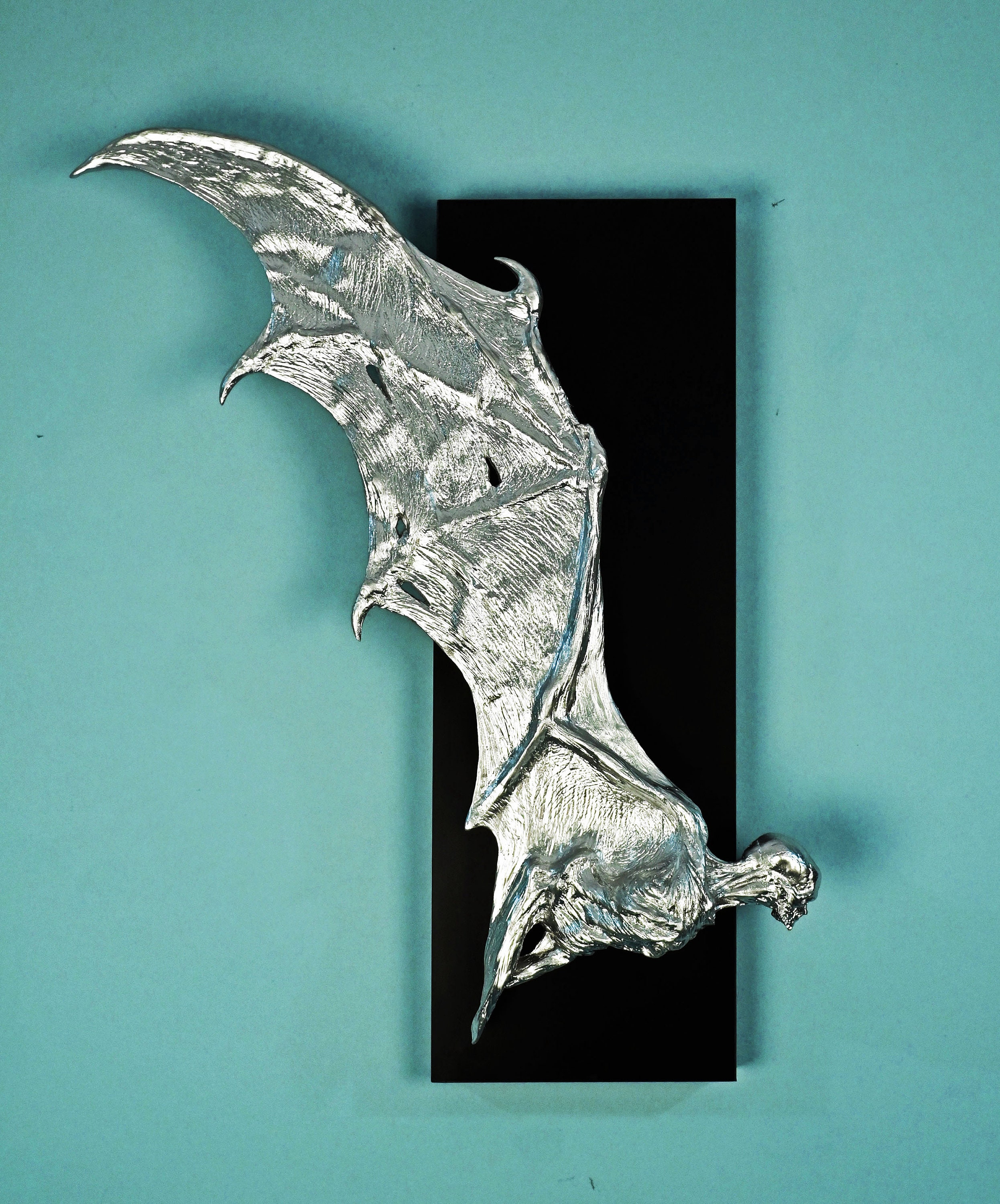 Silver Vampire Resin Sculpture Over Wood 26 Wall Mounted - Etsy