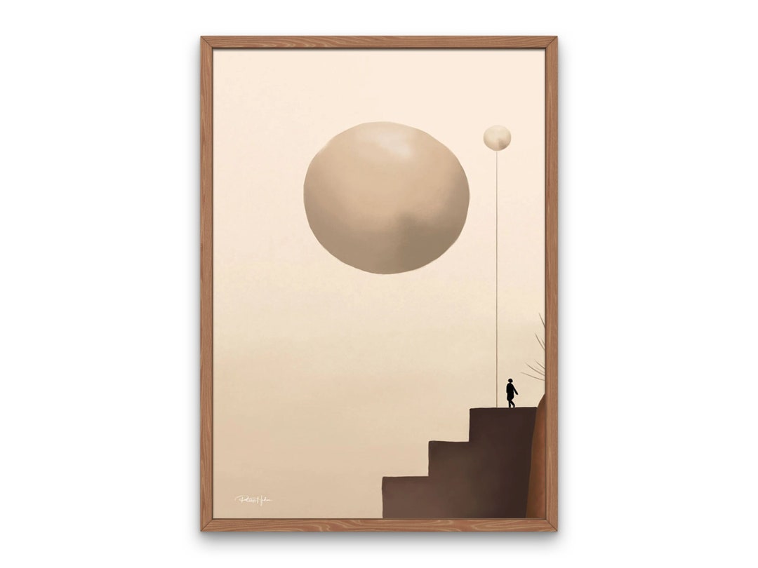 Surrealism Wall Art, Surreal Wall Art, Eclectic Wall Art, Moon Wall Art ...