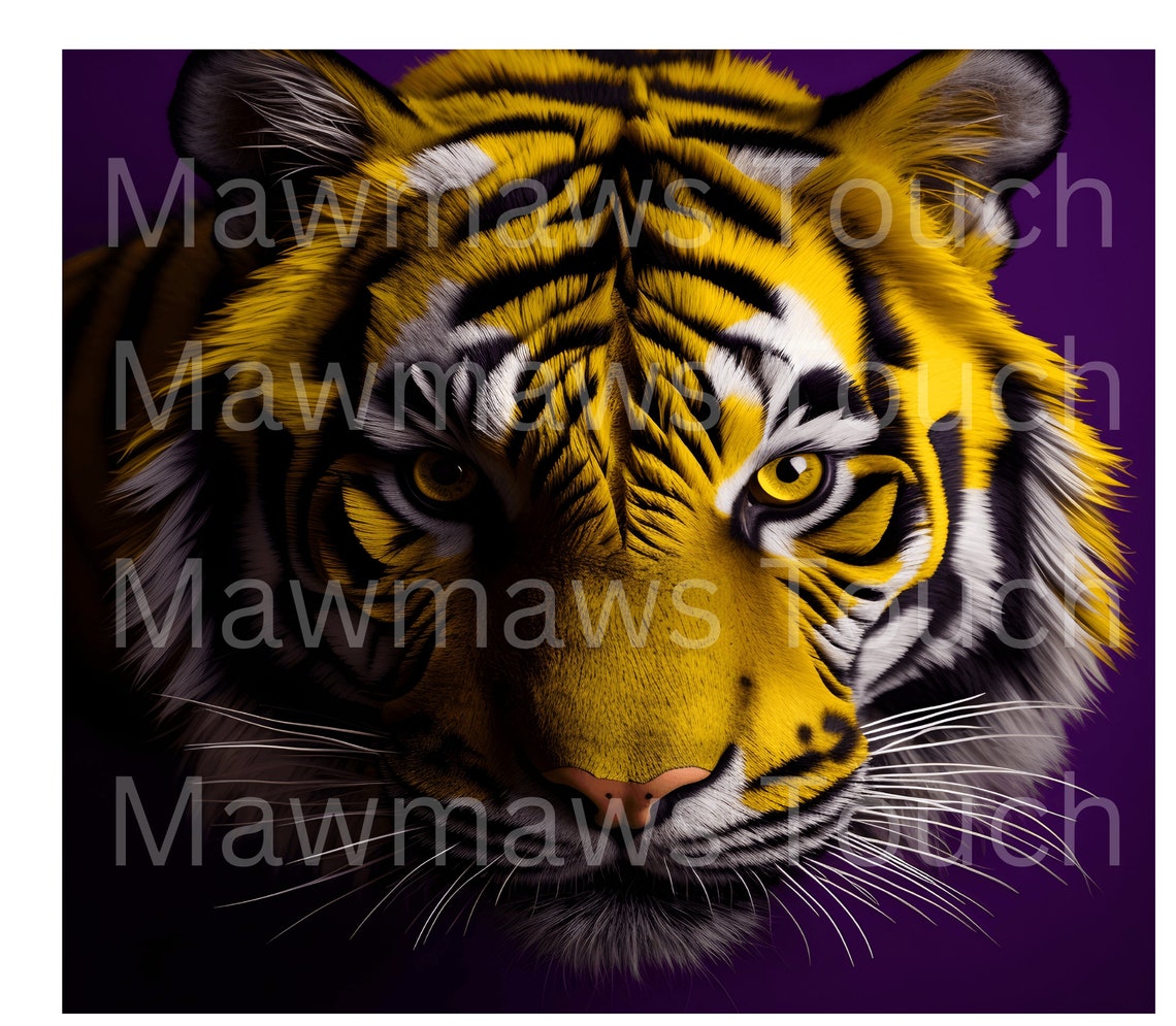 Purple and Gold With Tiger - Etsy