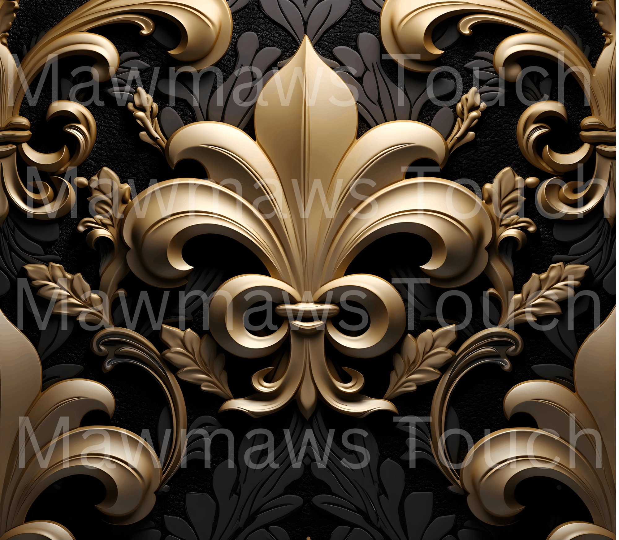 Black and Gold Beautiful Paper Art a Couple of Beautiful Fleur-de-lis ...
