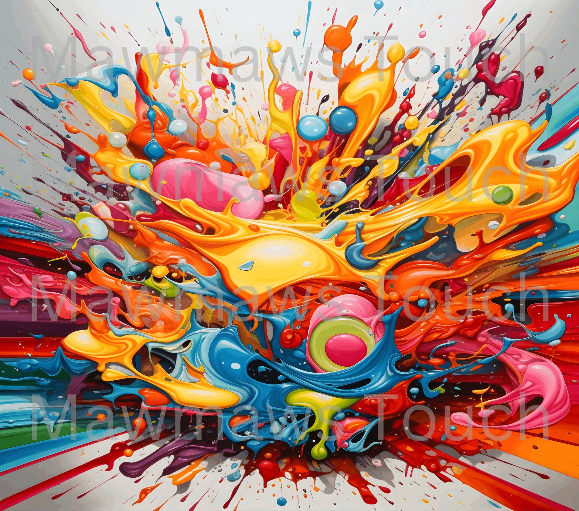 Bright Paint Splash With White Background - Etsy