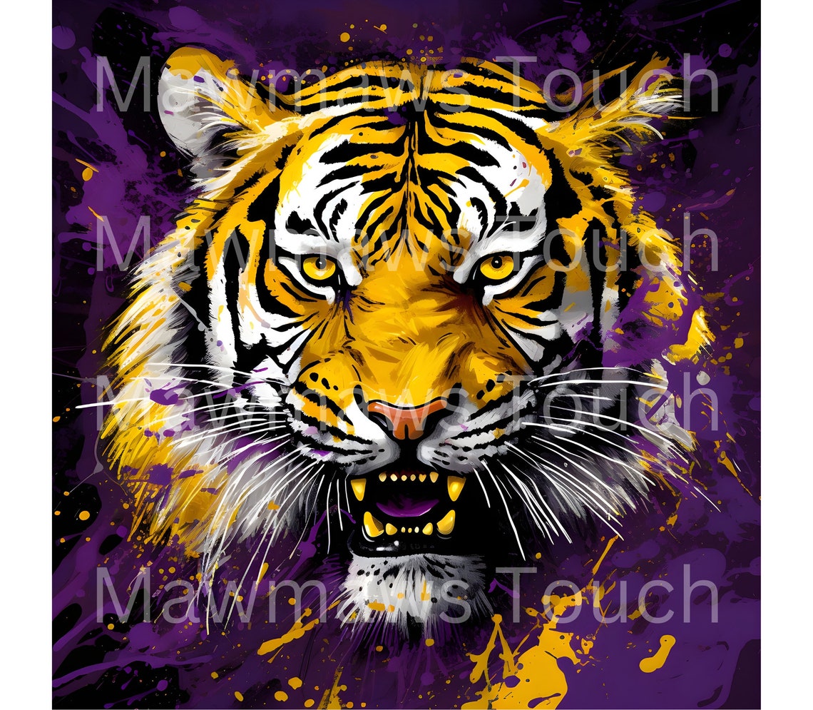 Purple and Gold With Tiger - Etsy