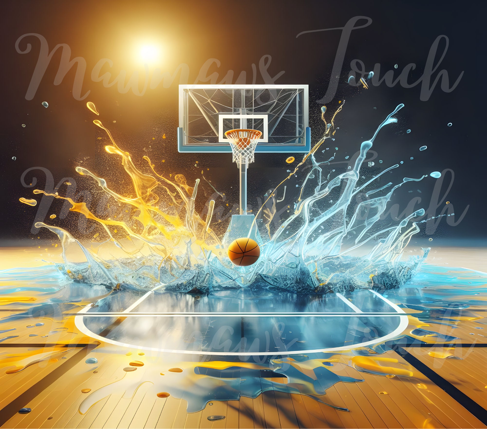 YELLOW & BLUE BASKETBALL Sublimation Wrap - Etsy