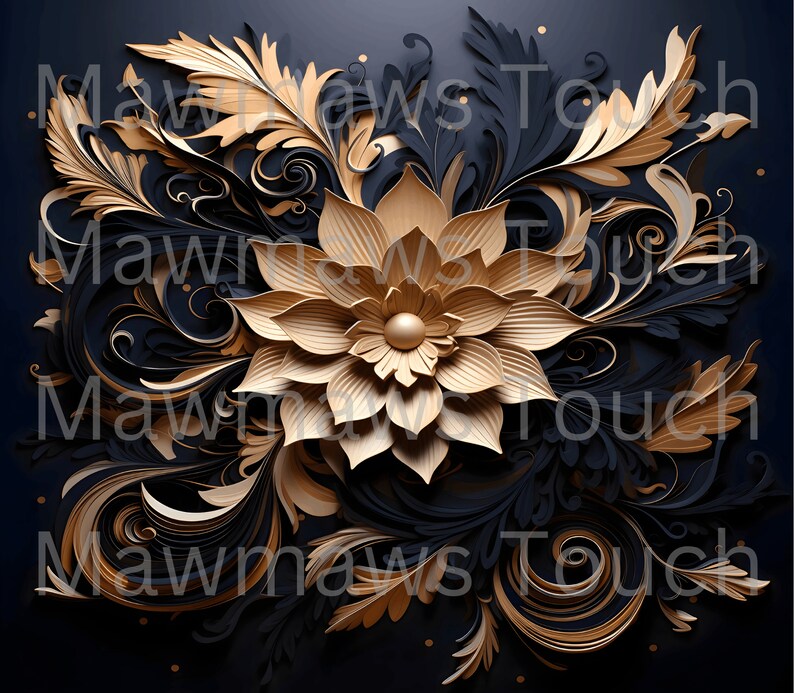 Black and Gold Beautiful Paper Art a Couple of Beautiful Fleur-de-lis ...