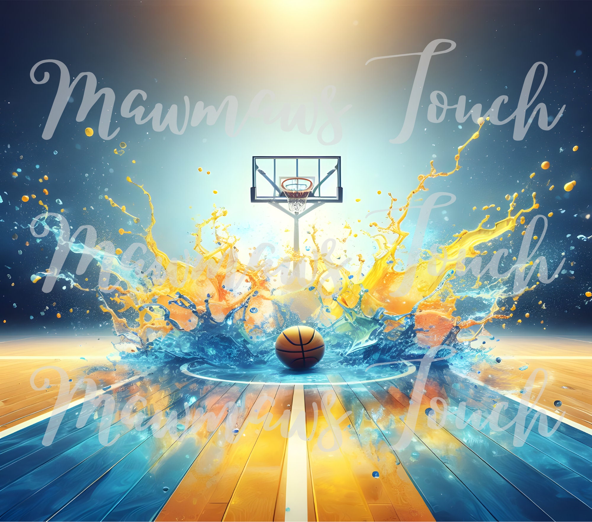 YELLOW & BLUE BASKETBALL Sublimation Wrap - Etsy