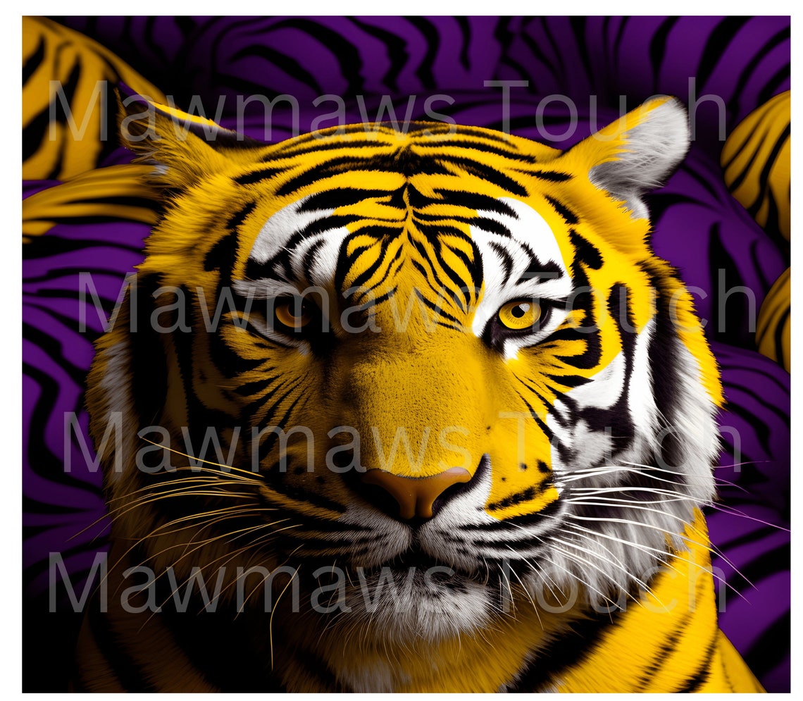 Purple and Gold With Tiger - Etsy