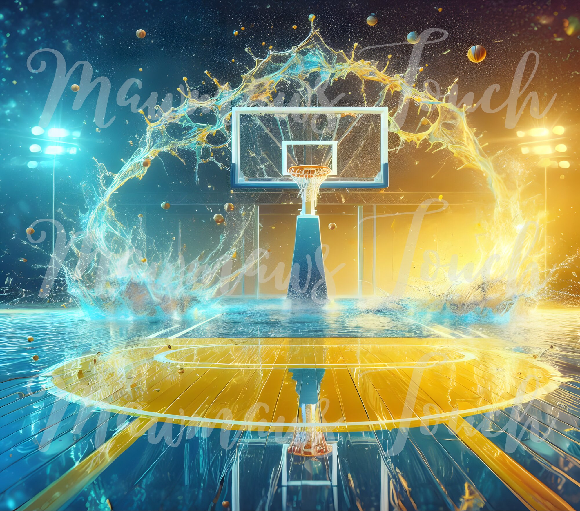 YELLOW & BLUE BASKETBALL Sublimation Wrap - Etsy