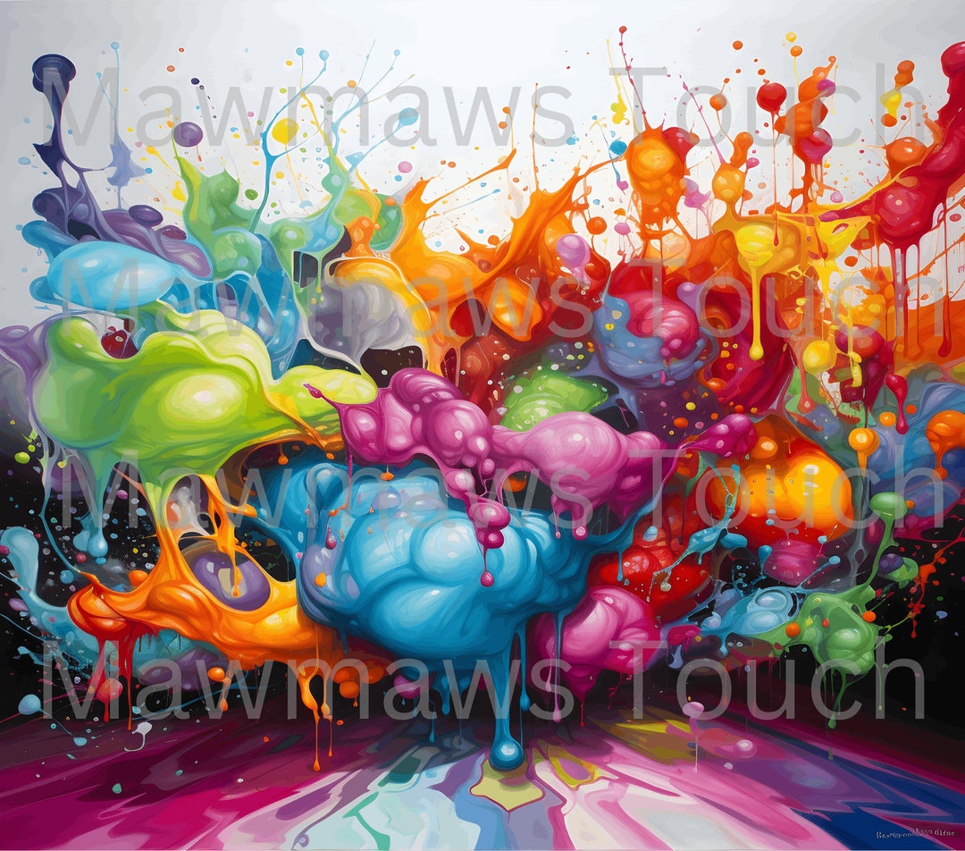 Bright Paint Splash With White Background - Etsy