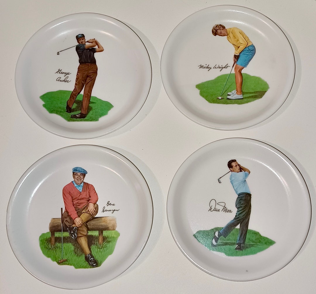 Vintage Lot 4 Wilson Golf Theme Drink Coasters Melamine 1960s 4" EX+ ...