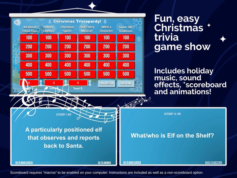 Christmas Jeopardy Game for Office Party Game, Classroom Activity, or ...