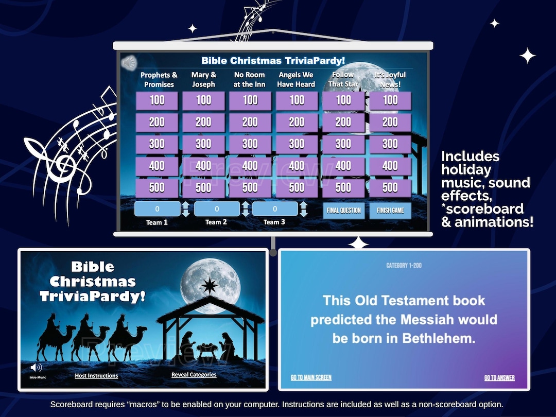 Bible Christmas Trivia “pardy” Powerpoint Game for Church Activity ...