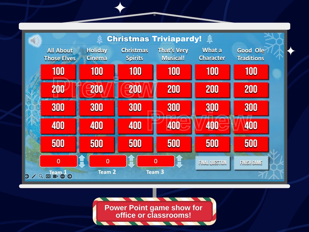 Christmas Jeopardy Game for Office Party Game, Classroom Activity, or ...