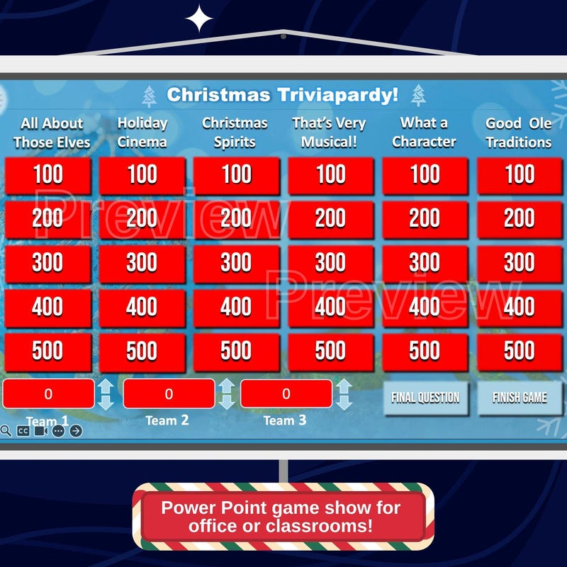 Jeopardy Christmas Game - Etsy