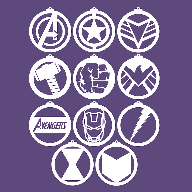 Marvel Christmas Ornaments, Laser Cut Files, 20 Marvel Related ...